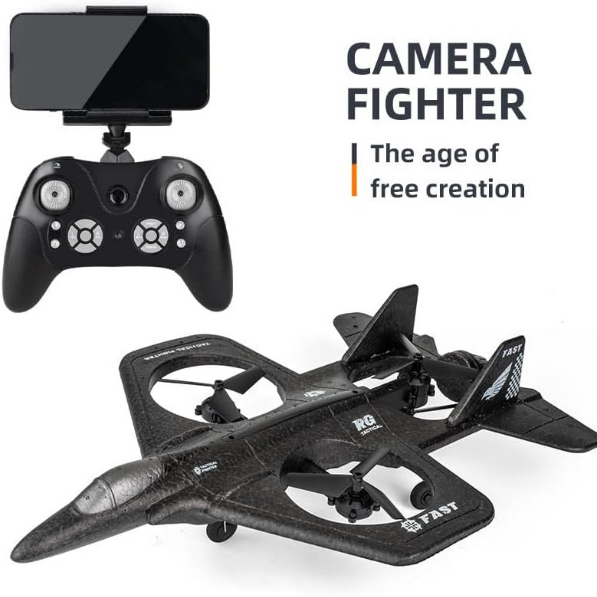 Fighter Airplane Toy Kit with Camera Remote Control Model EPP Foam Aer ...
