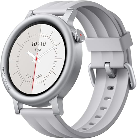 Nothing CMF by Nothing Watch Pro D395 (Silver with Light Grey Strap ...
