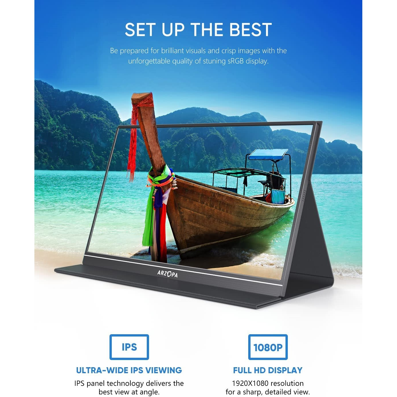 Arzopa S1 Gamut 15.6 inch FHD 1080p Portable Monitor Non Touch Screen ...