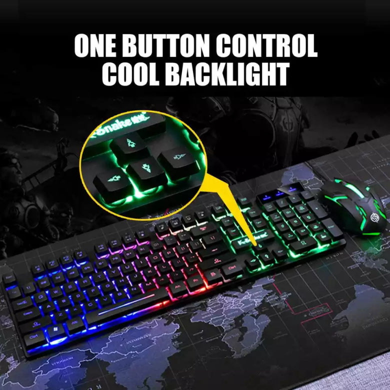 K-SNAKE KM320 RGB LED Backlight Gaming Keyboard and Mouse Combo - Black ...