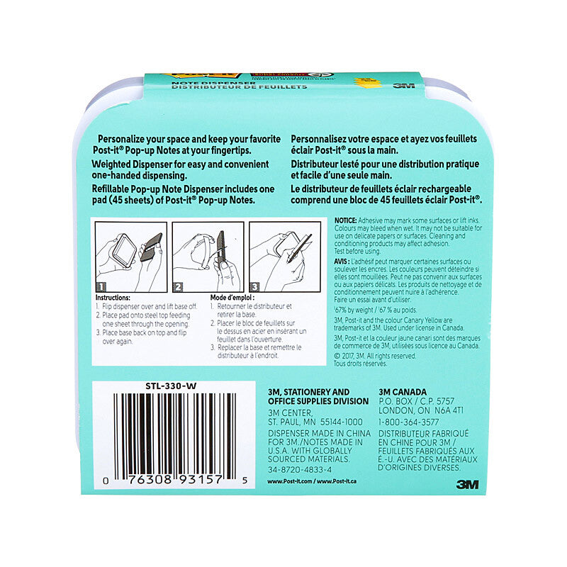 POST-IT STL-330-W Steel Top Dispenser Tristar Online
