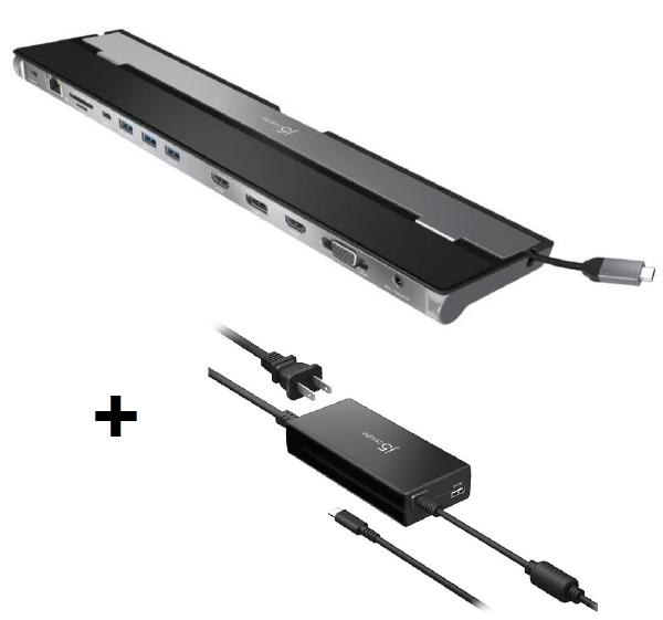 J5create JCD543 USB-C Triple Display Docking Station USB-C to VGA/HDMI ...